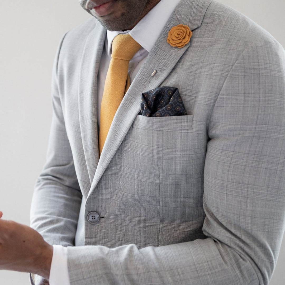 Grey Suit Yellow Tie